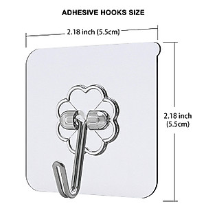 XCZYN Self Adhesive Hooks 24 Pcs Transparent Waterproof Sticky Hooks Hanging Heavy Duty on Smooth Surfaces Like Wall, Tiles, Glass, Metal for Home, Bathroom, Kitchen, Office and Outdoor (24, Clear)