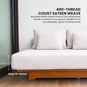 Atluxe Premium Viscose from Bamboo Sheet Set- Ultra Soft, Temperature Regulating, Ivory (King (U.S. Standard))