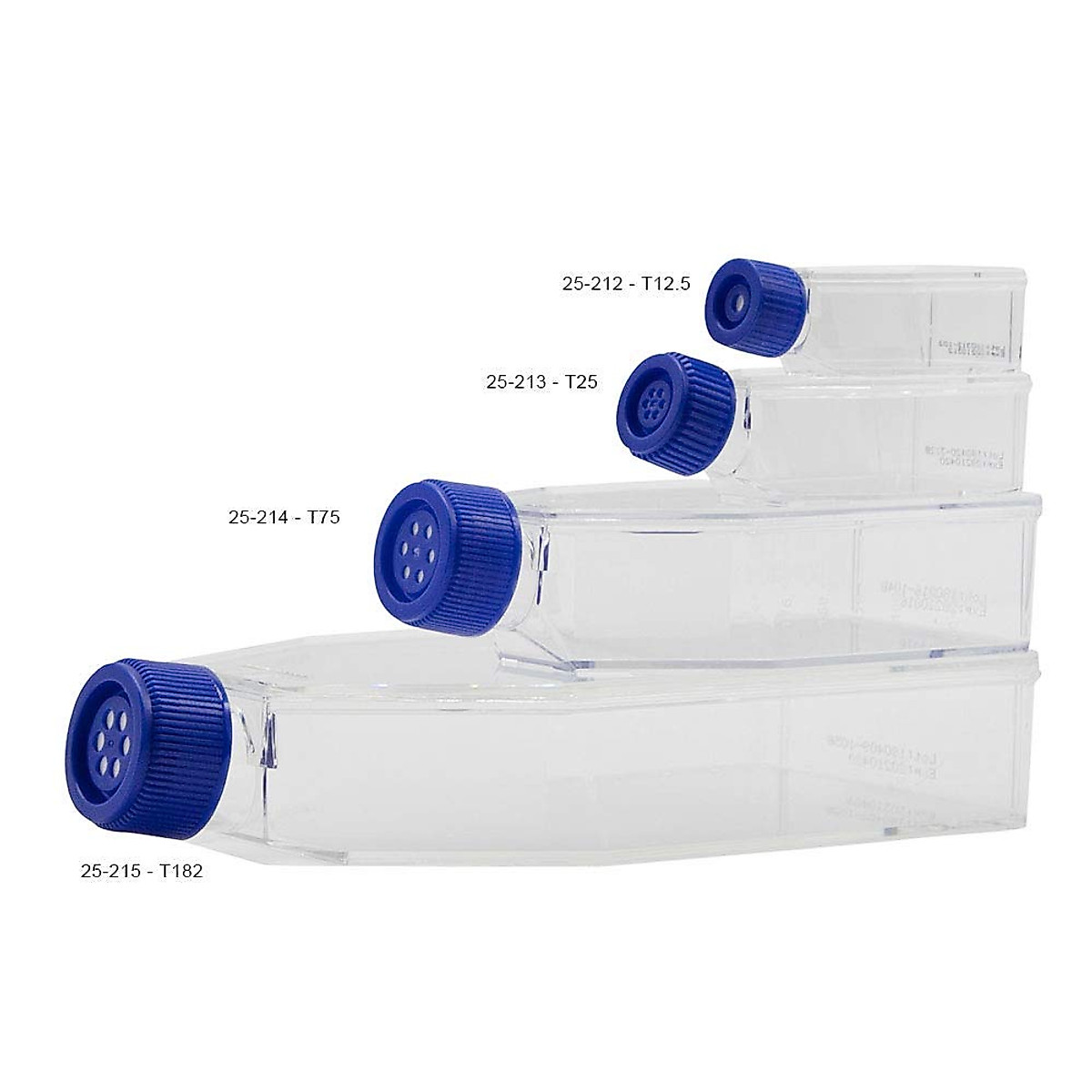 Cell Culture Treated Flasks, 25ml Cell Culture Flask, T12.5 Tissue Culture Flask, Vent Cap, 10 per Sleeve, 200 Flasks/Unit, Non-Treated