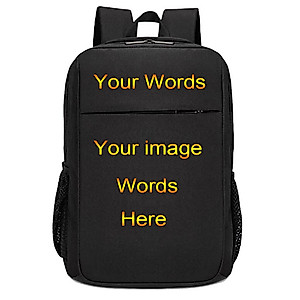 Custom Backpack for Men Women Personalized Back Pack for Teen (Black)
