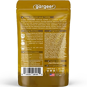 Gargeer 2oz Desert/Grassland Tortoise Food Supplement, Flower Salad Mix Topper. Supercharge Appetite, Health & Immune System. Complete Diet, Rich with Vitamins, Made in The USA. Enjoy!