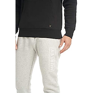 Hurley Men's Boxed Logo Fleece Pullover Hoodie, Black, Medium