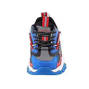 Mazino Chrome Kids Unisex Fashion Sneakers Lace-Up Shoes Tennis for Boys and Girls - Blue/Red/Black, Size 5.5 Youth