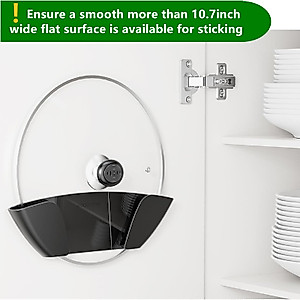 Pot Lid Organizer for Cabinet,2Packs Universal Pot Lid Holder Self Adhesive Pan Lid Organizer Inside Cabinet Door Wall Mount Pan Top Storage Organizer Rack Holder for Kitchen,Cupboard Fit 6" to 13"