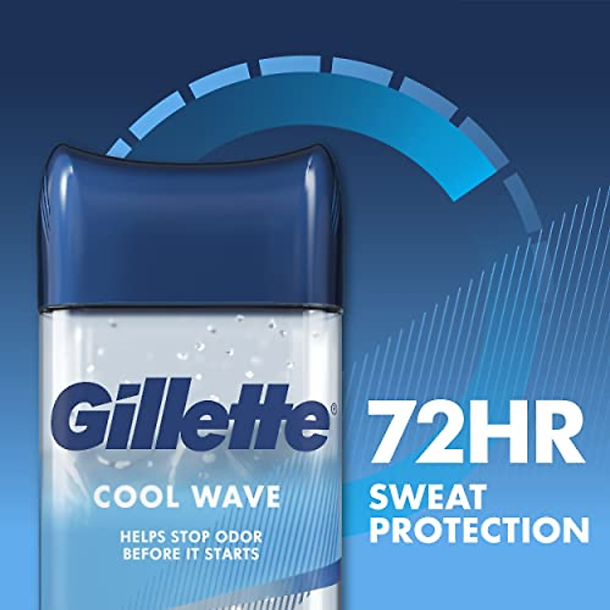 Gillette Clear Gel Men’s Antiperspirant and Deodorant, 72-Hour Sweat Protection, Cool Wave, #1 Clear Gel Brand for Men, 3.8 oz (Pack of 4)