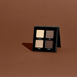 Sigma Beauty Quad Eyeshadow Palette – Makeup Eyeshadow Quad with a Buttery Soft Formula and Buildable, Blendable Shades for a Flawless Eye Look, Designed for All Day Wear (Tiramisu)