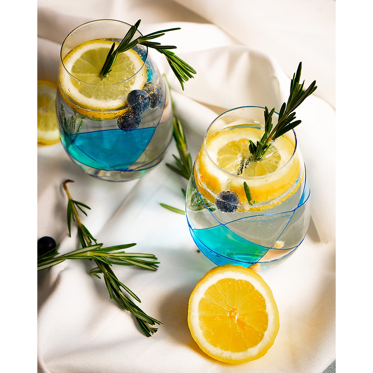 Antoni Barcelona Stemless Wine Glass Set 2 Gold – EXCLUSIVE BOX - Hand Painted Drinkware Essentials Wine Tumbler Glassware Unique Gifts Ideas for Women Men Birthday Wedding Mom Dad Her Him