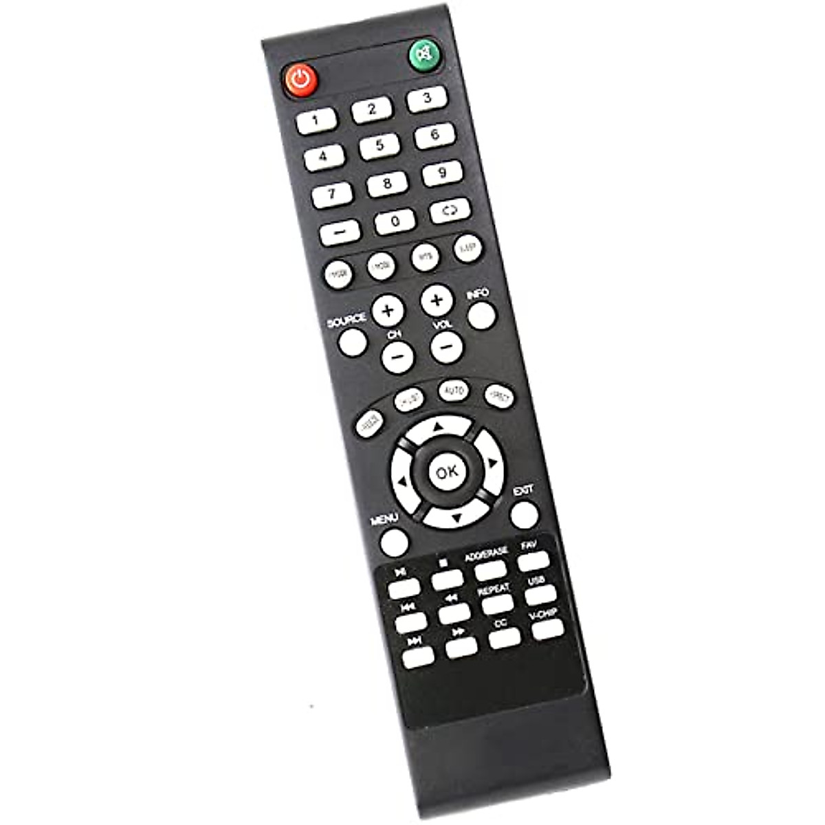 WINFLIKE Replace Remote Control fit for Element TV LDFW406 ELCFT262 ELDFW322 ELCFW326 ELCFW329 ELDFT404 ELCFW328 ELDFW464 ELDFT465J ELDFQ501J ELEFQ501J ELGFW601 ELDFW501 ELEFW193 ELEFJ191 ELEFT195