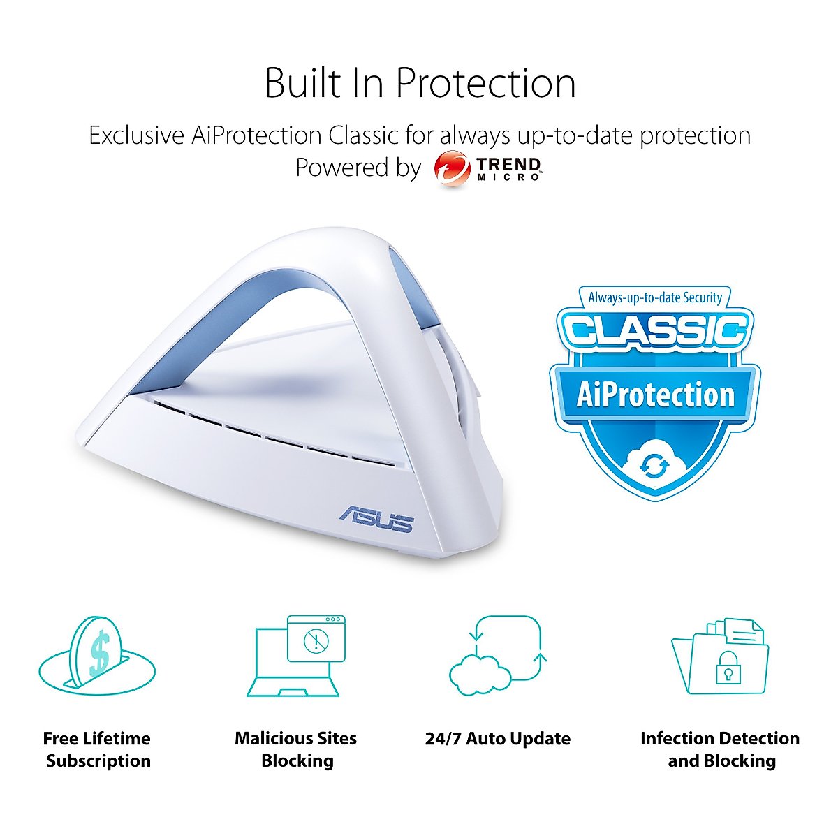 ASUS AC1750 Mesh WiFi System (Lyra Trio 3PK) - Whole Home Coverage up to 5,400 sq.ft & 6+ Rooms, Compatible with Alexa, AiMesh, Free Lifetime Internet Security, Parental Control