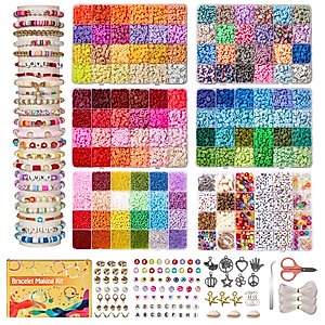 22600PCS Friendship Bracelet Kit,96 Colors Clay Beads+72 Colors 3mm Glass Seed Beads,Charm Clay Bead Bracelet Kit for Girls,Bracelet Making Kit,for Christmas Gift
