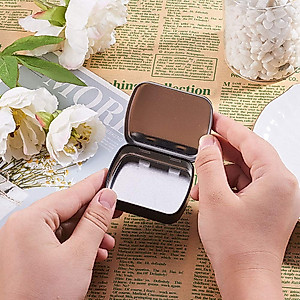 BENECREAT 12 Pack 2.5x2x0.6" Black Rectangular Metal Hinged Tins Storage Containers for Candy Crafts Pins and Home Kitchen Office Storage