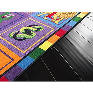Flagship Carpets ABC Letter Blocks Area Rug for Children's Classroom Floor Mat, Play Room Carpet and General Educational Activities, 7'6" x 12', Multi-Color