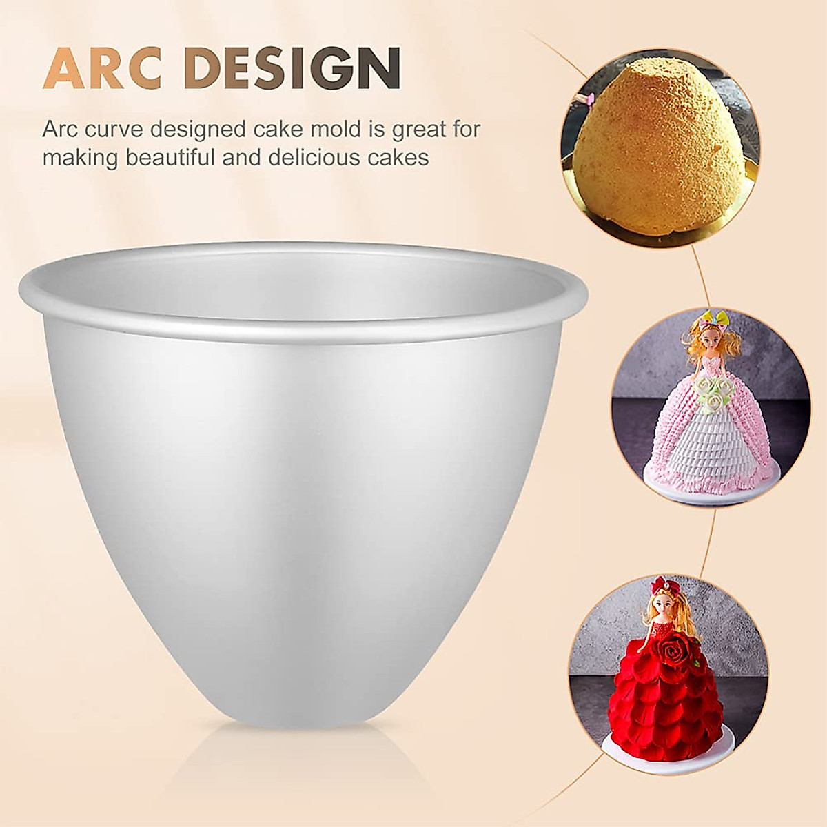 DOITOOL 2pcs Aluminium Alloy Doll Cake Pan Mold Princess Doll Cake Mold Baking Non Stick Dessert Mold Shaper Pastry Food Mold Baking Tools for Home Party 4inch