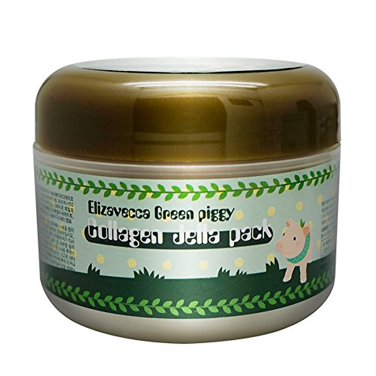 Elizavecca Green Piggy 50% Collagen Cream 100g - Volume Up Face Cream | Repair Water Cream | Big size Water Cream | Under Eye Cream for Puffiness and Bags | Shape Memory Night Cream