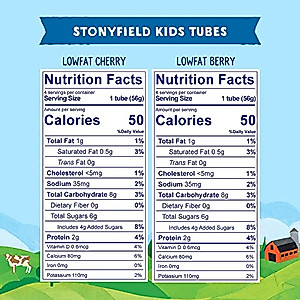 Stonyfield Organic Kids Cherry & Berry Lowfat Yogurt Tubes Variety Pack, 2 oz., 8 Ct - #1 Organic Kids Yogurt, No Artificial Flavors or Sweeteners