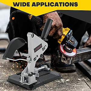 Acymner Angle Grinder Stand Grinder Holder | 45 Degree Clamp Angle Grinder Holder Bracket with Slide Handle Cast Iron Base for 100-125mm Angle Grinder