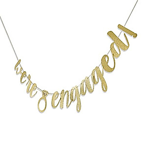 We're Engaged Banner - Engagement Party Decorations,Engagement Party Ideas,Engagement Party Decor Sign,Engagement Banner Gold