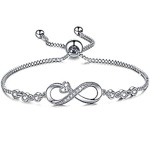 Gifts for Women Her Girlfriend Teen Girls,Infinity Heart Bracelets for Women,Mothers Day Birthday Presents for Wife from Husband