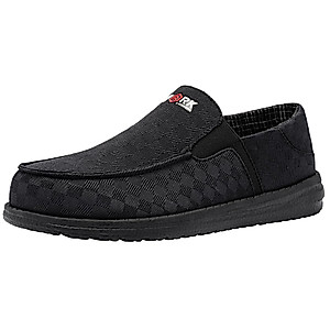 LARNMERN Slip On Steel Toe Shoes Loafers Men Lightweight Walking Sneakers Steel Toe Loafers(10.5 Men, Black)