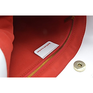 BallPark Leather White Leather Baseball Seam Purse