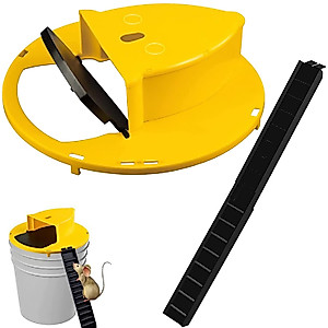 Mouse Trap Bucket, Turnover and Slide Bucket Lid Mouse Trap, Easy Set-up & Cleanning for Indoor & Outdoor, Mouse Trap Compatible, Humane or Lethal Bucket, Compatible 5 Gallon Bucket.