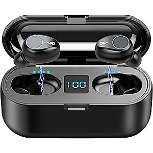 ActivePur Wireless F9 TWS Stereo Earbuds Bluetooth with 2000 mAh, Wireless Charging Case, Easy Pairing, LED Charge Display, Noise Cancelling, Phone Calls, IPX4 Waterproof.