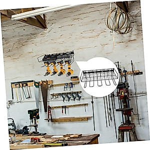 KITANDOVE Tool Storage Box Tools Organizer Corner Tool Storage Rack Organizer for Tool Multifunctional Tool Storage Rack Tool Organizer Peg Board Power Tool Storage Rack Black Iron