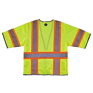 Ergodyne - 24169 Reflective Safety Vest, ANSI Class 3, Hi Vis Two Tone, 6 Easy Access Pockets, GloWear 8346Z,Lime, 4X-Large-5X-Large