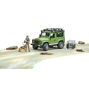 Bruder 02587 Land Rover Defender w/Forester and Dog