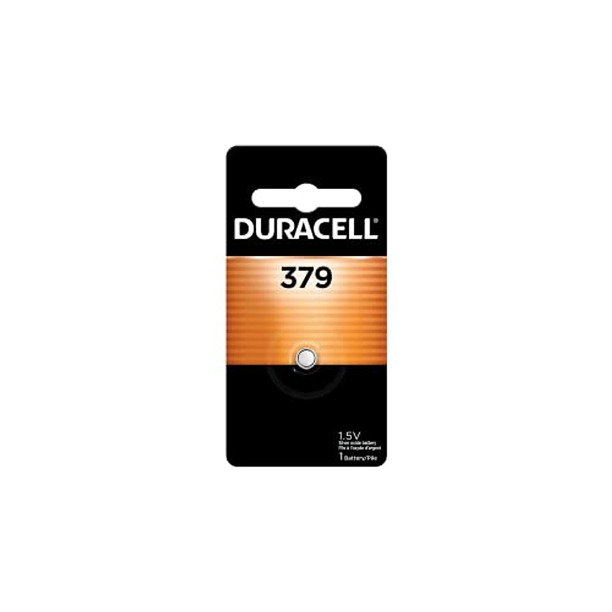 Duracell 379 Silver Oxide Button Battery, 1 Count Pack, 379 1.5 Volt Battery, Long-Lasting for Watches, Medical Devices, Calculators, and More