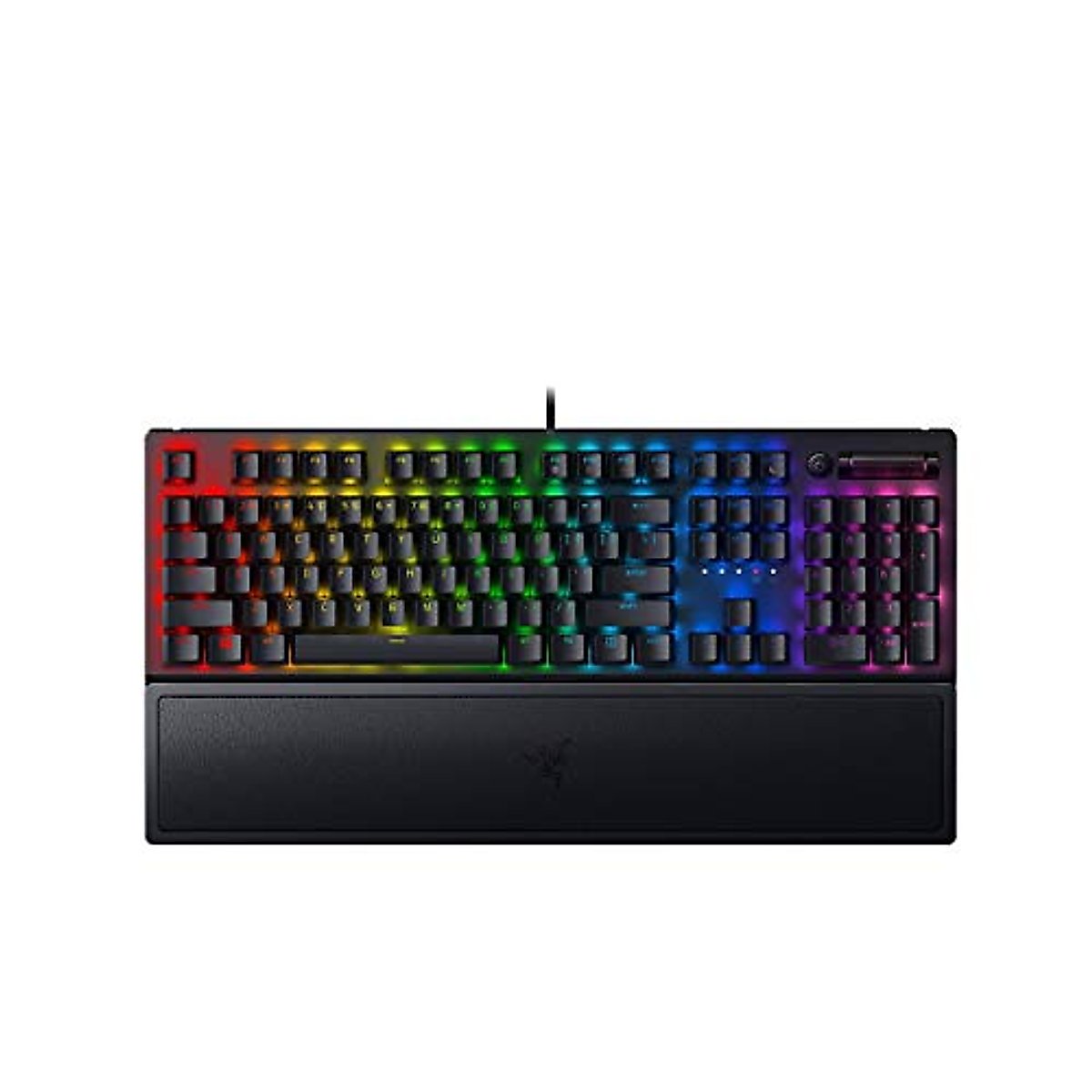 Razer BlackWidow V3 Mechanical Gaming Keyboard: Yellow Mechanical Switches - Linear & Silent - Chroma RGB Lighting - Compact Form Factor - Programmable Macro Functionality - USB Passthrough (Renewed)