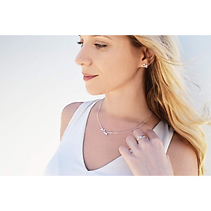 Altitude Boutique Snowy Mountain Necklace for Women, Nature Enthusiasts, Skiers, Snowboarders, Hikers, Campers (Silver)