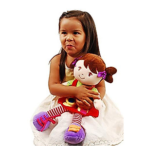 Linzy Plush 16" Educational Plush Doll, Adorable Plush Doll Comes with clad,a Removable Outfit Packed with Closures-Perfect for Testing a Little One's Growing Problem Solving and Motor Skills