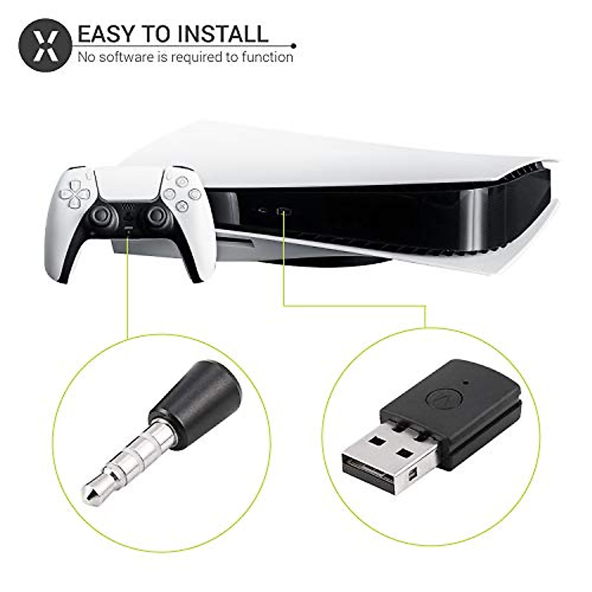 Olixar Wireless Bluetooth Headset Dongle for Sony Playstation 5 - Connect Wireless Headphones Or Earphones to Your PS5 (Instructions Included)