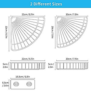 SMARTAKE 2 Pack Corner Shower Caddies 13-Piece Drawer Organizers - SUS304 Shower Caddies, Plastic Storage Organizer with Non-Slip Pads for Toilet, Dorm and Kitchen