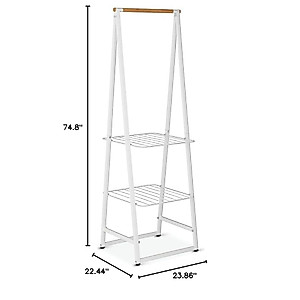 Brabantia - Linn Clothes Rack - Multi-Functional - Space Saver - Adjustable Shelves - Wardrobe Hanging - Drying Rack - Freestanding - Stable - White - Small