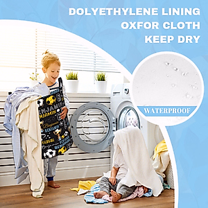 Custom Soccer Laundry Baskets,Personalized Laundry Hamper for Kids Boys Girls Adults,Collapsible Clothes Storage Organizer,16.5 X 13.8in