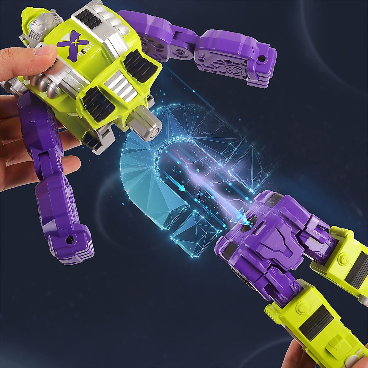 MIEBELY Transforming Robot Toys for 3 4 5 6 7 Year Old Boys Gorilla Magnetic Assembly Toddler STEM Action Figure, All in One Design Transform in Vehicle, Animal Robot, Kid Gifts for Birthday Christmas