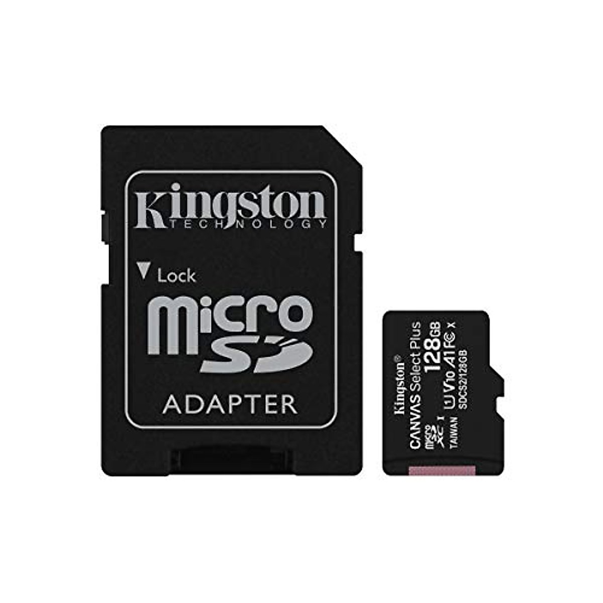 Kingston 128GB microSDXC Canvas Select Plus 100MB/s Read A1 Class 10 UHS-I Memory Card + Adapter (SDCS2/128GB)
