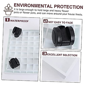 DOITOOL 1pc Square Tray Shelf Braces Plant Stand with Wheels Succulent Plants Flower Pot Wheels Plant Pallet Caddy Plant Dolly Plant Pot Tray Plant Pots Holder Tray Flowerpot Tray Wheeled