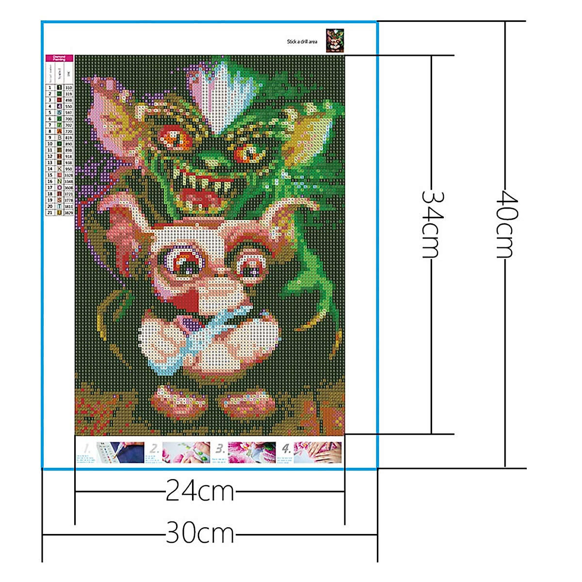 DIY 5D Full Drill Diamond Painting Kits for Adults Kids, Crystal Rhinestone Diamond Embroidery Paintings Arts Craft Home Wall Decor (Gremlins, 11.8 x 15.8 Inch)