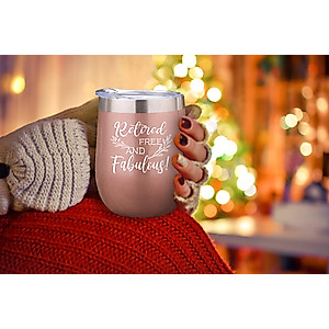 Retired Free and Fabulous - Fun Happy Retirement Gifts for Women - Retirement Gifts for Women, Men, Coworkers, Sisters, Colleague, Mom, Aunt, Grandmother, Boss, Best Friends, Teachers, Nurses, Retiree