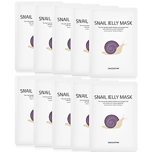 SKEDERM Korean Face Mask Snail Jelly Sheet Mask 10 Sheets Hydrating Sheet Mask Anti-Wrinkle Korean Skin Care Anti-Aging Sheets Pack Moisturizing Snail Secretion Filtrate 30,000ppm