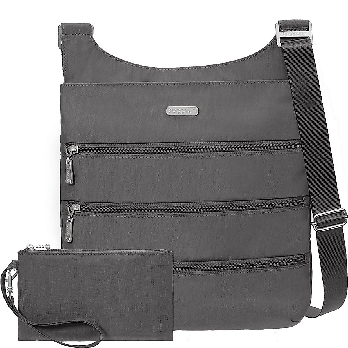 New Baggallini Women's Zipper - Big Purse Charcoal One Size