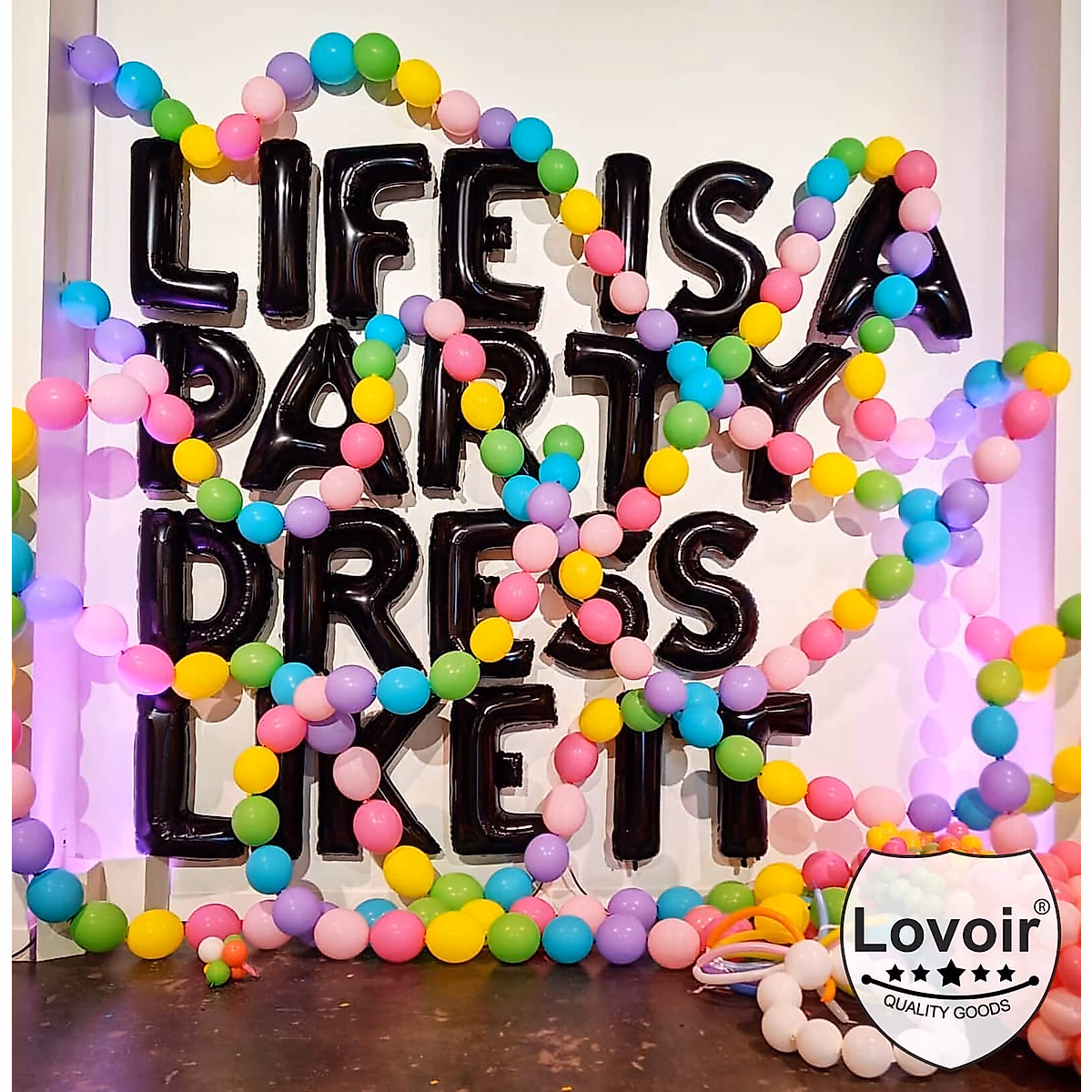 Lovoir 40 Inch Large Black Letter C Balloons Big Size Jumbo Mylar Foil Helium Balloon for Birthday Party Celebration Decorations Alphabet Black C