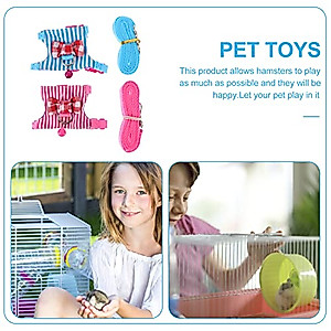 ULTECHNOVO 2 Sets of Guinea Pig Harness and Leash Rabbit Kitten Harness Cat Leash Bunny Running Walking Jogging Harness Leash for Ferret and Small Pet S Blue Pink