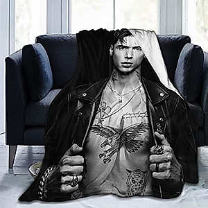 Huiyingke Andy Biersack Soft and Warm Throw Blanket Printed Ultra-Soft Micro Fleece Blanket 80inchx60inch Black