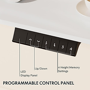 FLEXISPOT EN1 One-Piece Electric White Standing Desk 55 x 28 Inch Desktop Adjustable Height Desk Home Office Computer Workstation Stand up Desk (White Frame + 55" White Top, 2 Packages)