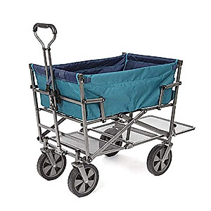 Mac Sports Double Decker Heavy Duty Steel Frame Collapsible Outdoor 150 Pound Capacity Yard Cart Utility Garden Wagon & GCI Outdoor Kickback Rocker Portable Rocking Chair & Outdoor Camping Chair