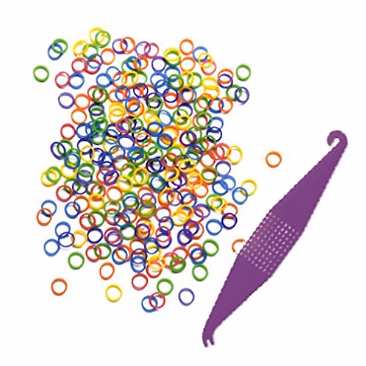 5/16 Inch Orthodontic Elastic Rubber Bands, 100 Pack, Neon, Heavy 4.5 Ounce Small Rubberbands Dreadlocks Hair Braids Fix Tooth Gap, Free Elastic Placer for Braces